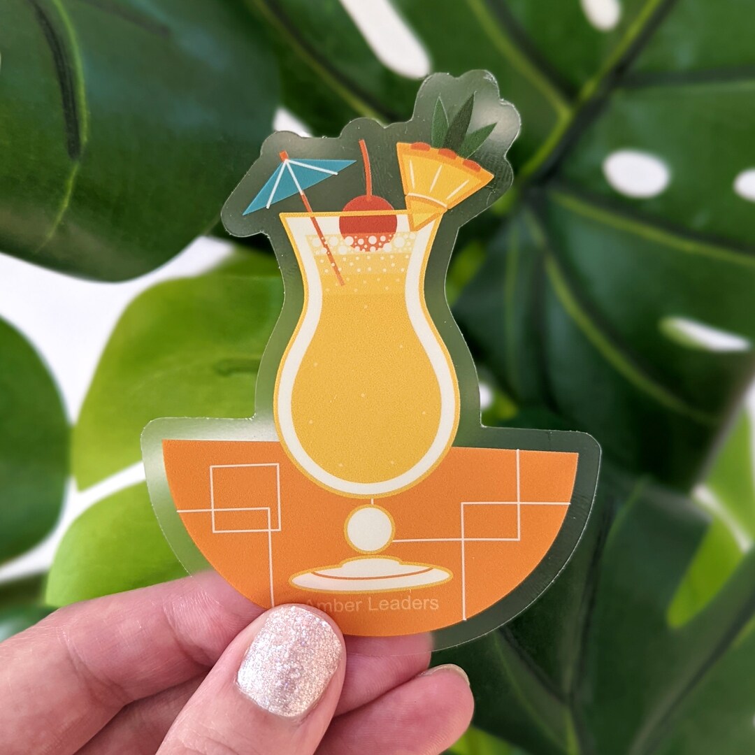 Clear Pina Colada Vinyl Sticker 3.25 Inches Tall - Etsy