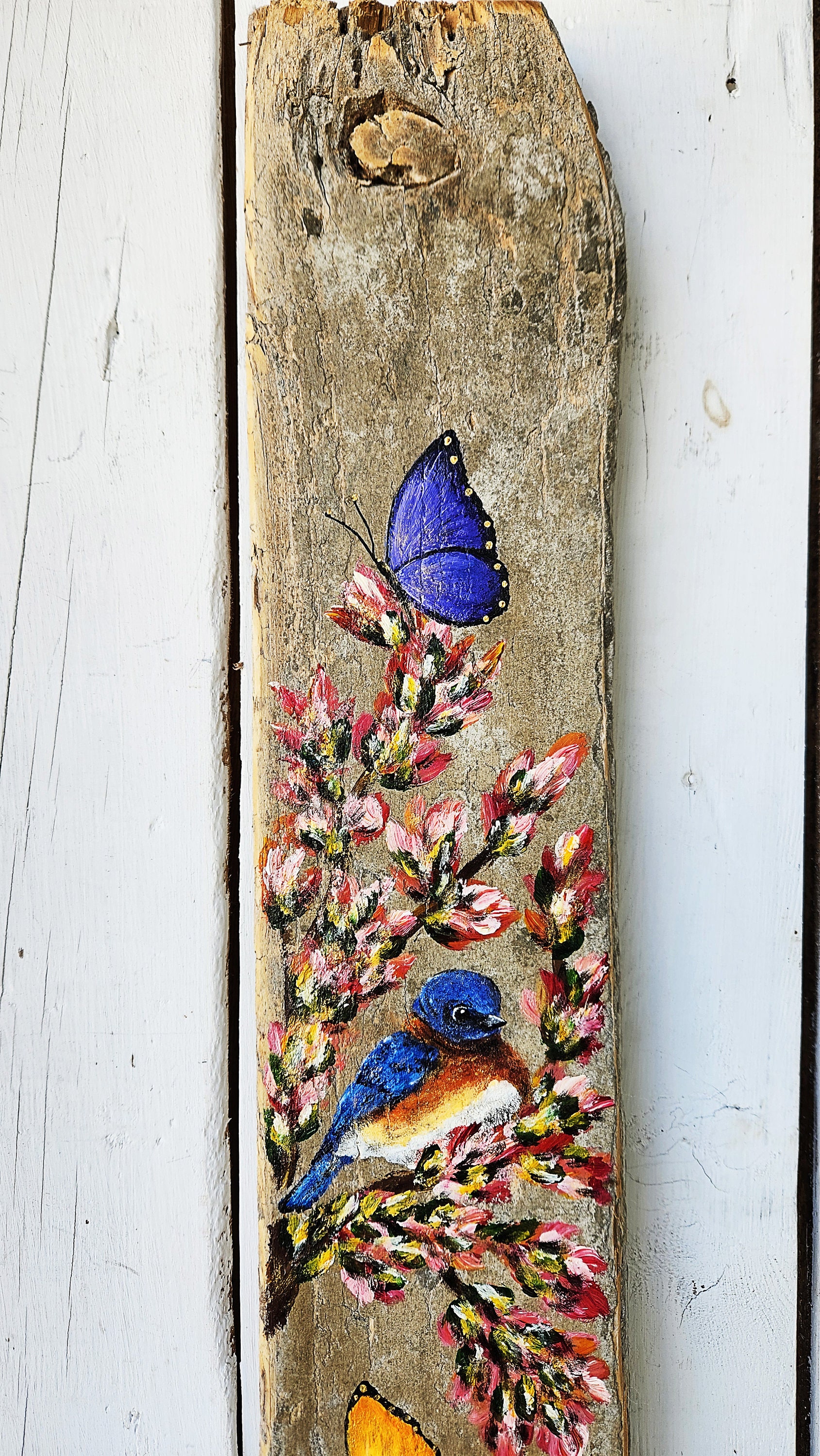 Bluebird and Butterflies, Porch Board - Etsy