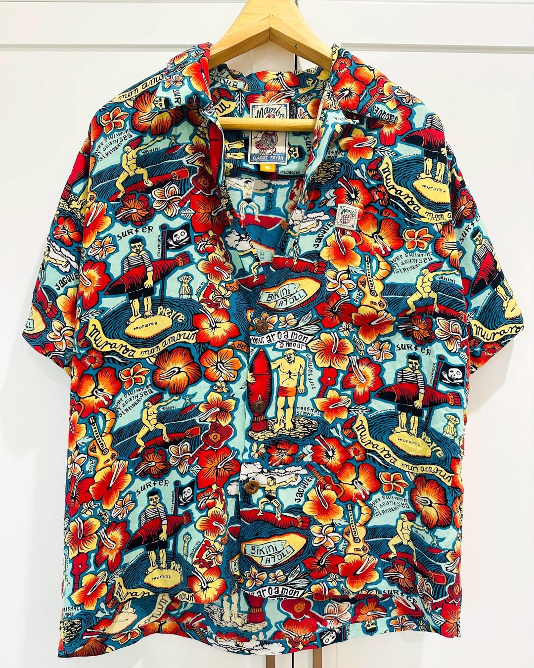 90s Mambo Loud Rayon Shirt: Gerry Wedd Artwork, Surfer Grunge Style - Etsy