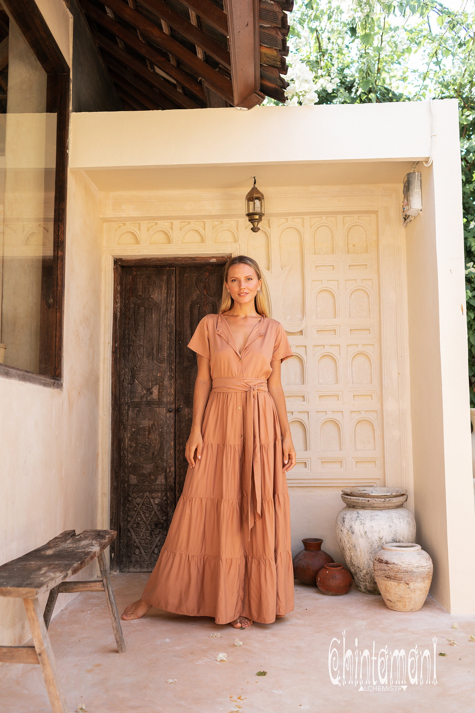 Bohemian Maxi Shirt Dress Buttoned Goddess Dress | Etsy