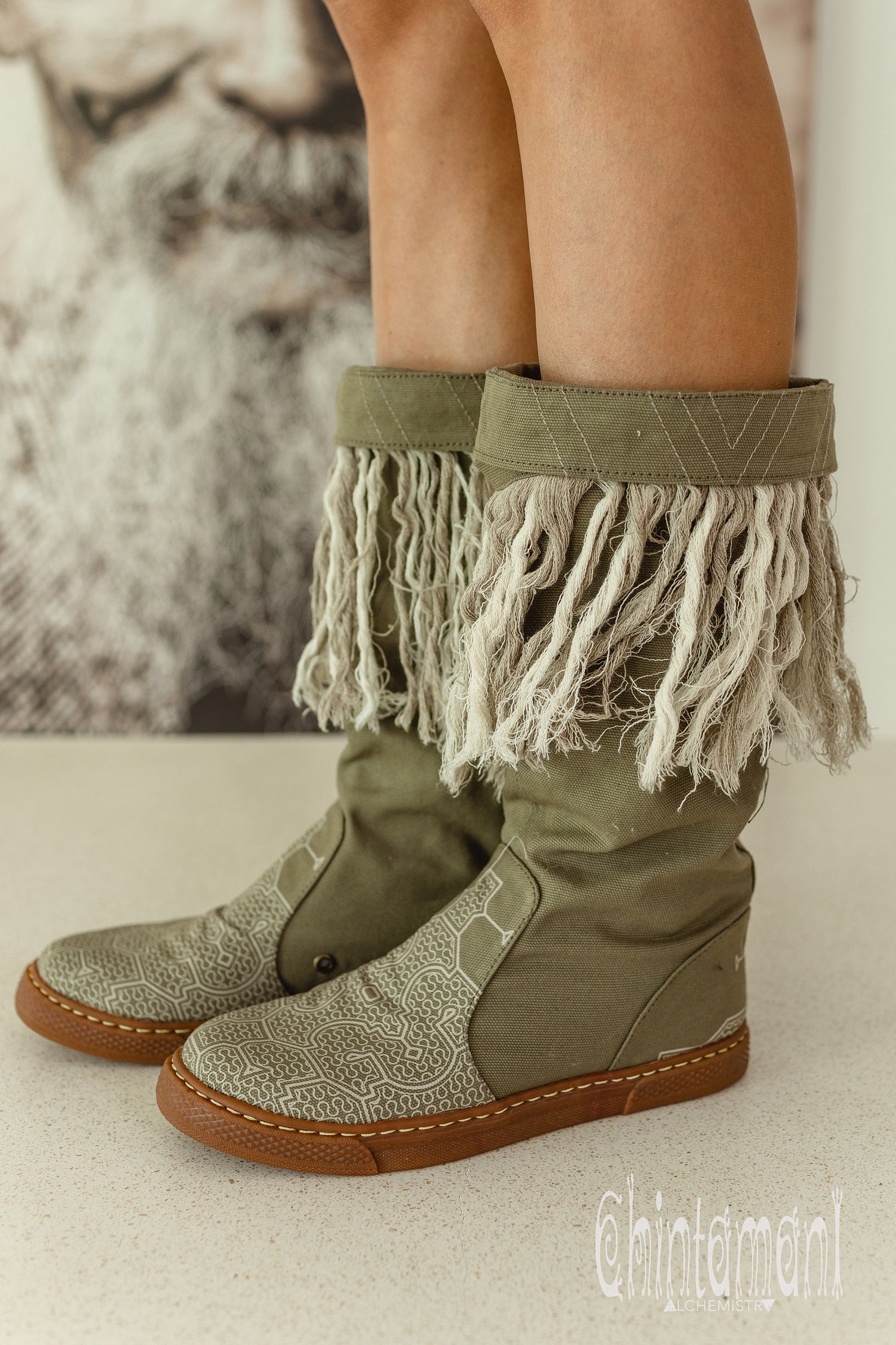 Vegan Boho Boots Women Fringe Shoes Burning Man Boots | Etsy