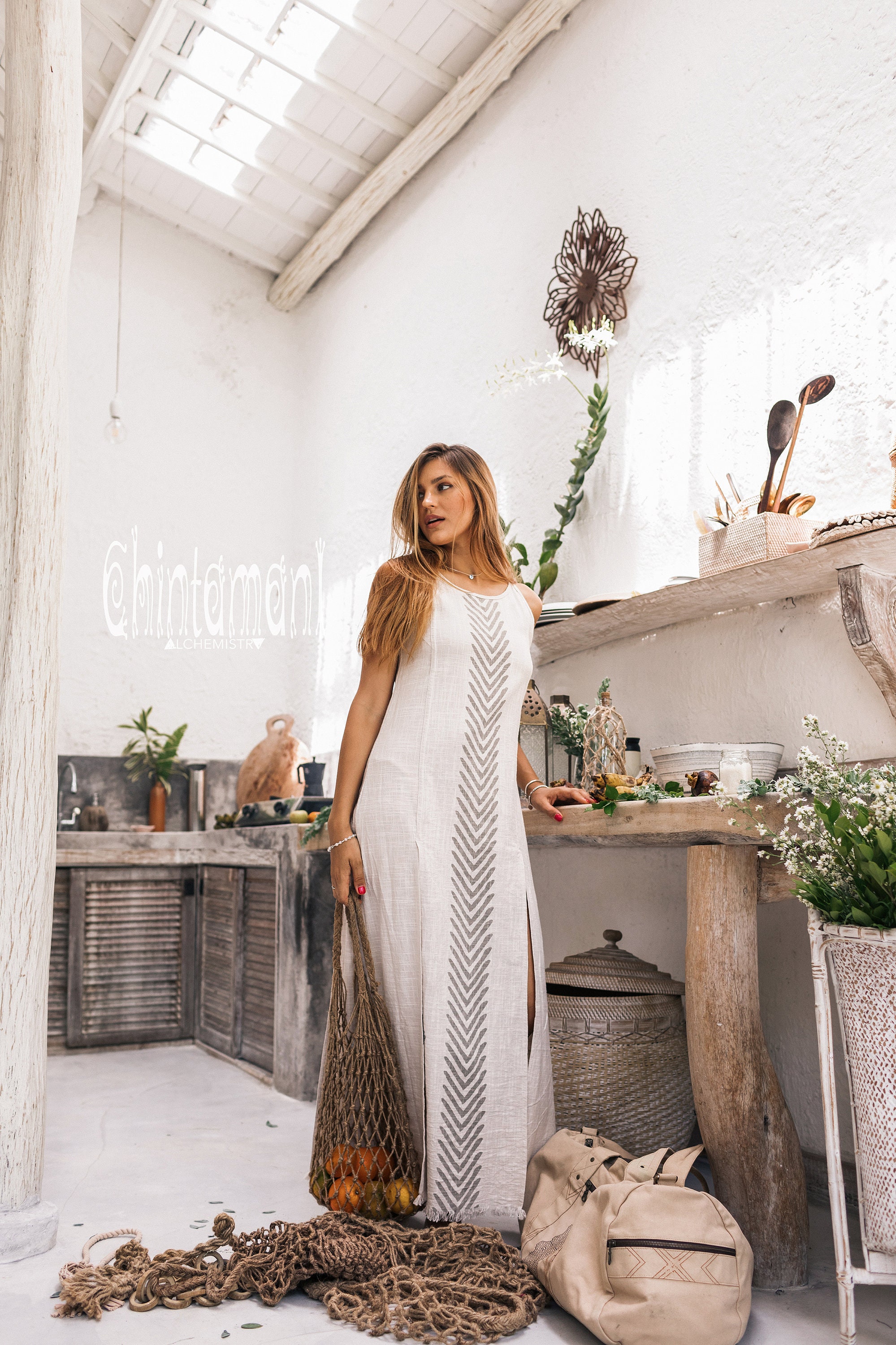 Organic Cotton Dress Boho Clothing Women Maxi Tank Dress - Etsy Canada