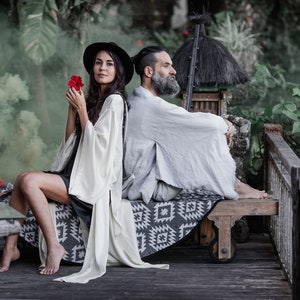 Cream Silk Kimono Robe Natural Silk Clothing Women Boho Kimono Cardigan ...