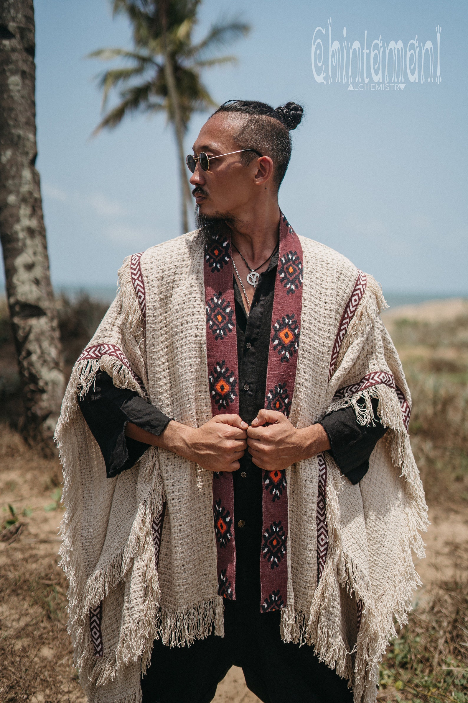 BERBER Mens Poncho Wrap Coat Boho Man Clothing Hemp Jacket - Etsy