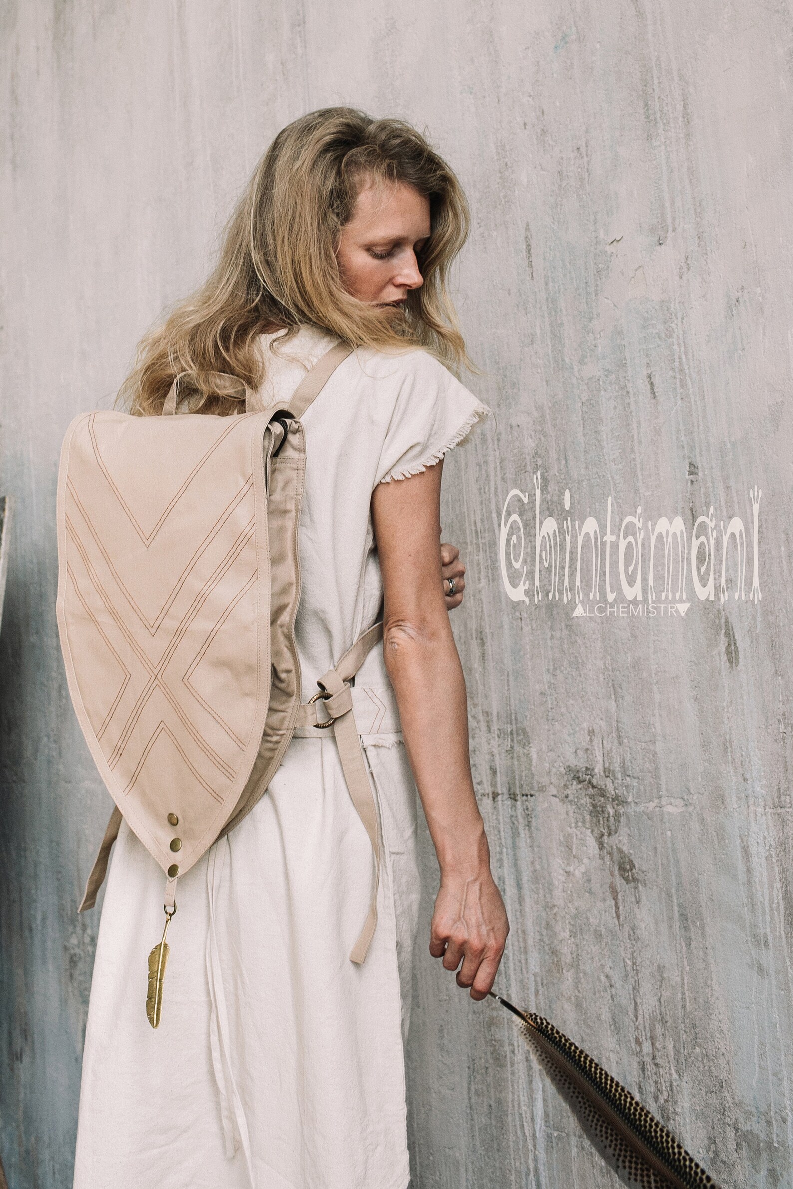 Shield Boho Backpack Bohemian Cotton Canvas Backpack - Etsy