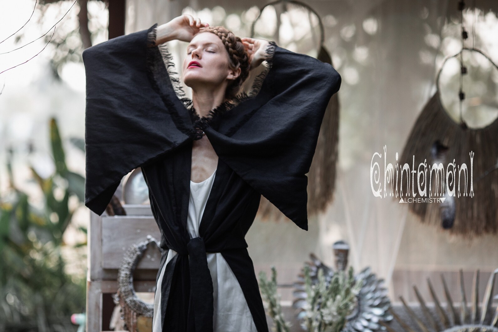 Black Linen Kimono Robe Womens Linen Top Long Kimono - Etsy