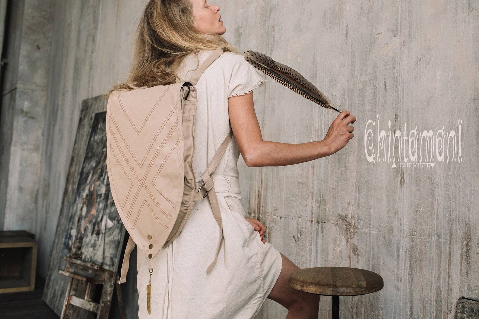 Shield Boho Backpack Bohemian Cotton Canvas Backpack - Etsy