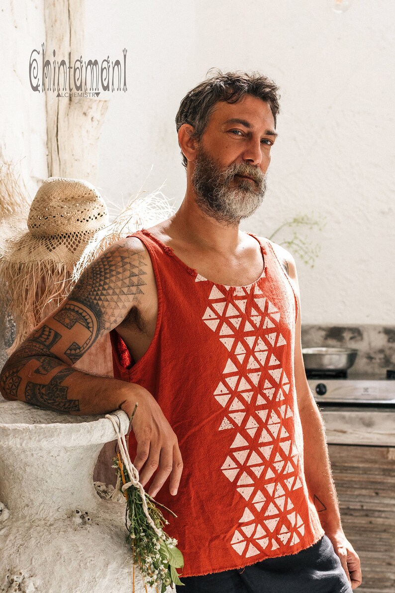 Cotton Boho Tank Top Men Boho Clothing Male Shirt - Etsy