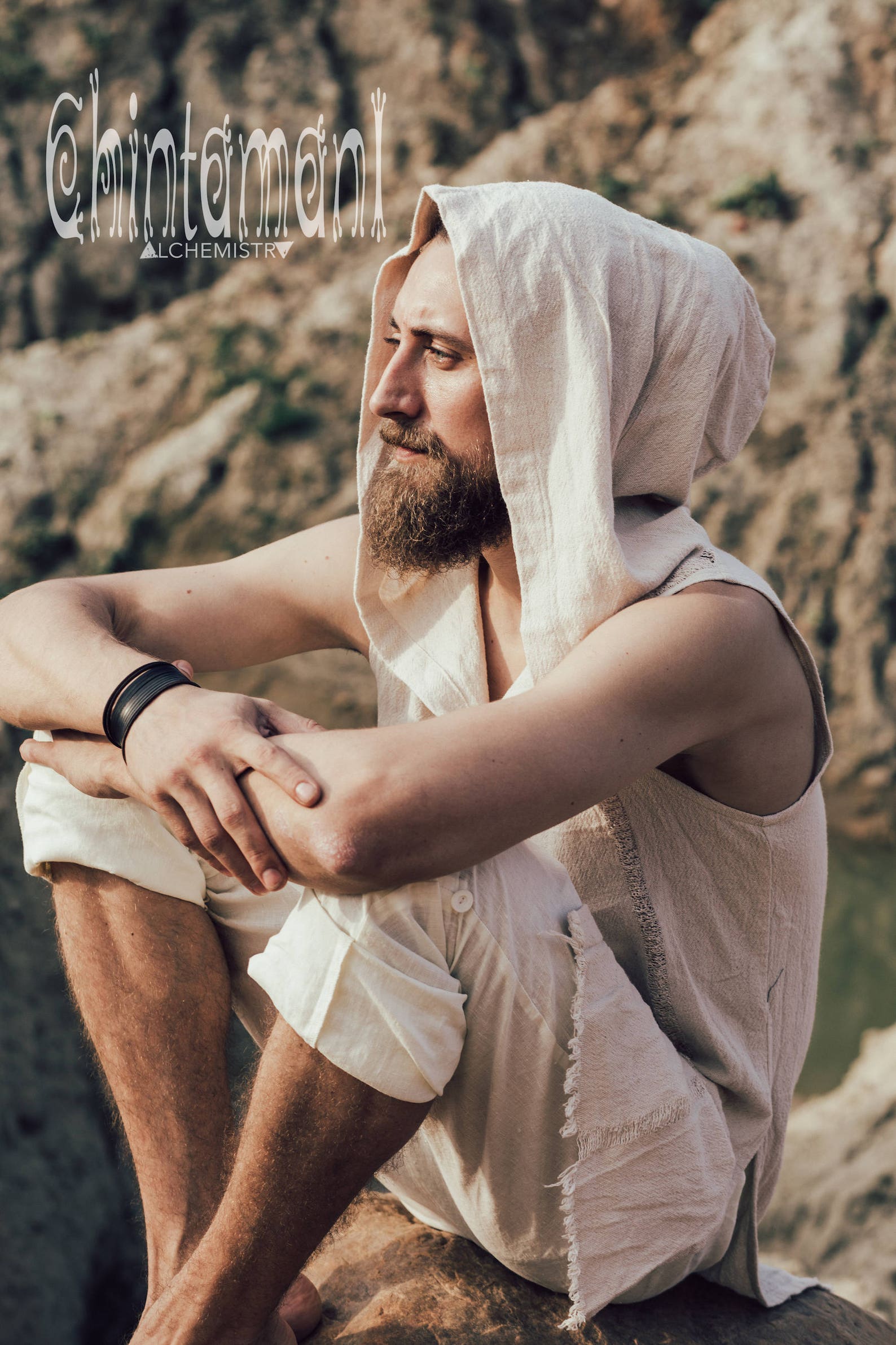 Raw Cotton Man Hooded Shirt White Long Tank Top Men Boho - Etsy UK