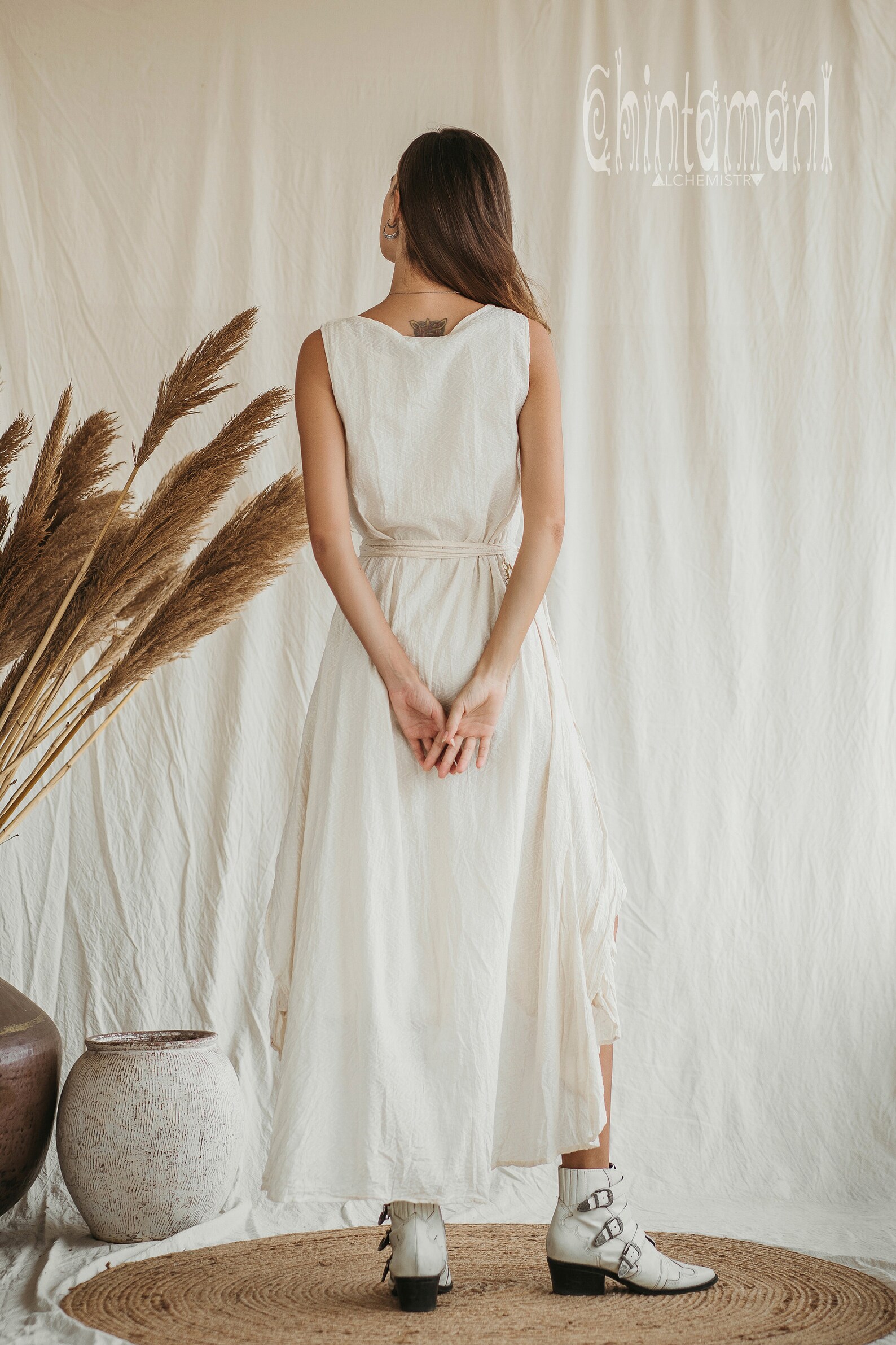 Soft Cotton Boho Dress Natural Organic Dress White - Etsy