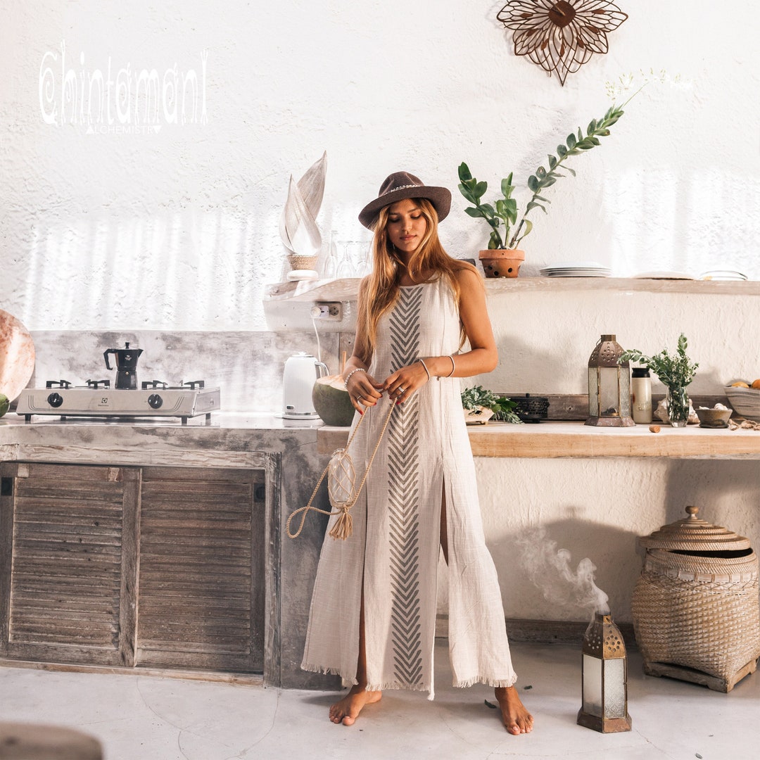 Organic Cotton Dress Boho Clothing Women Maxi Tank Dress - Etsy