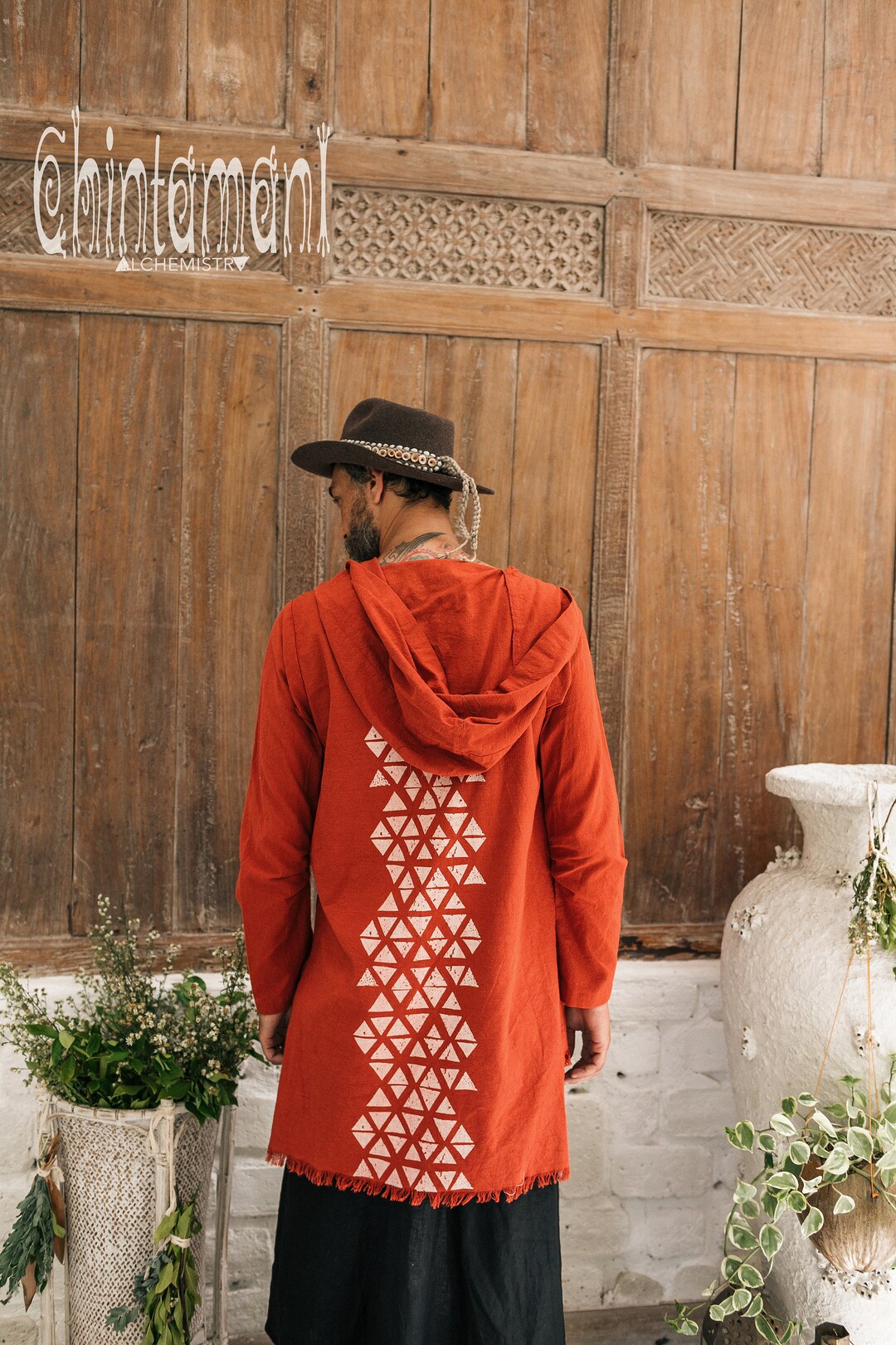 Hooded Cardigan Men Raw Cotton Hoodie Long Sleeve Shirt - Etsy