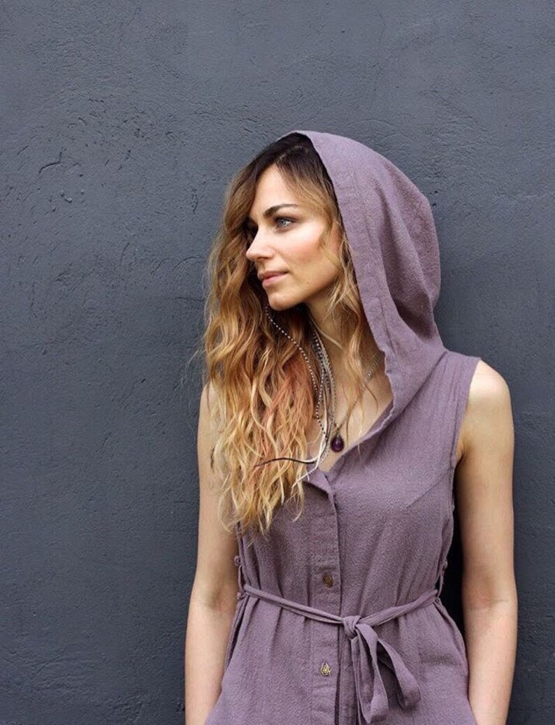 Raw Cotton Hooded Boho Tunic Dress Women Hippie Goa Festival - Etsy