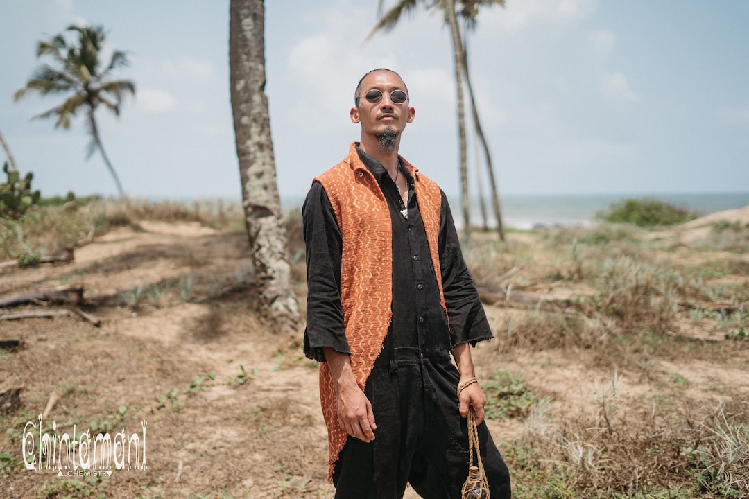 Mens Vest Jacket ∆ Boho Clothing Tulum Man Festival Outfit ∆ Tribal ...