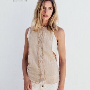 Boho Tank Top Women ∆ Open Sides Raw Cotton Top ∆ Yoga Bohemian Shirt ∆ ...