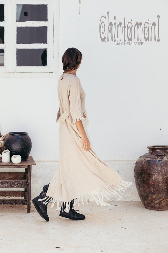 Organic Cardigan Robe Boho Dress Earthy Organic Clothing - Etsy