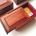 Red Rosewood Keepsake Box With Sliding Lid, Handmade Wooden Jewelry Box ...