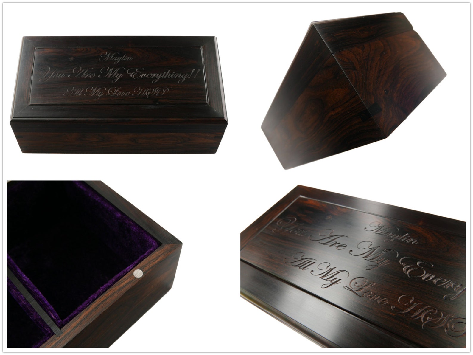Custom 9 Black Ebony Cufflinks Box With 3 Compartments - Etsy