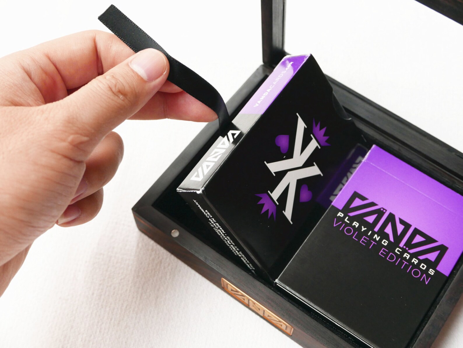 Custom 5.5 Genuine Ebony Wood Poker Card Box With Glass - Etsy