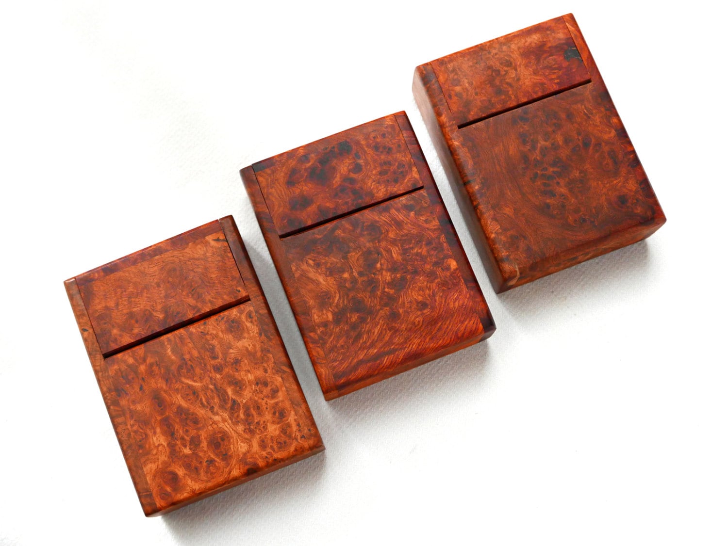 Limited Premium Full Rosewood Burl Cigarette Box, Handcrafted Wooden ...
