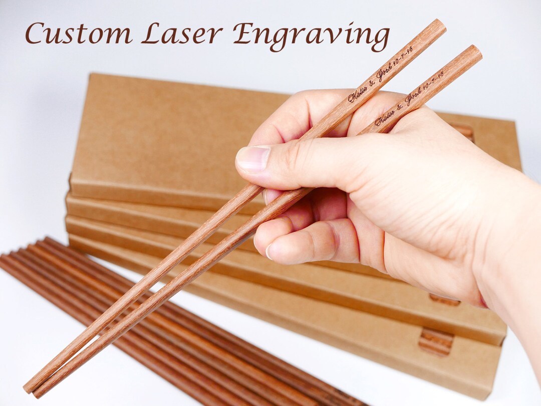 Custom Laser Engraved Pau Rosa Wood Chopsticks (100 Pairs) - Etsy