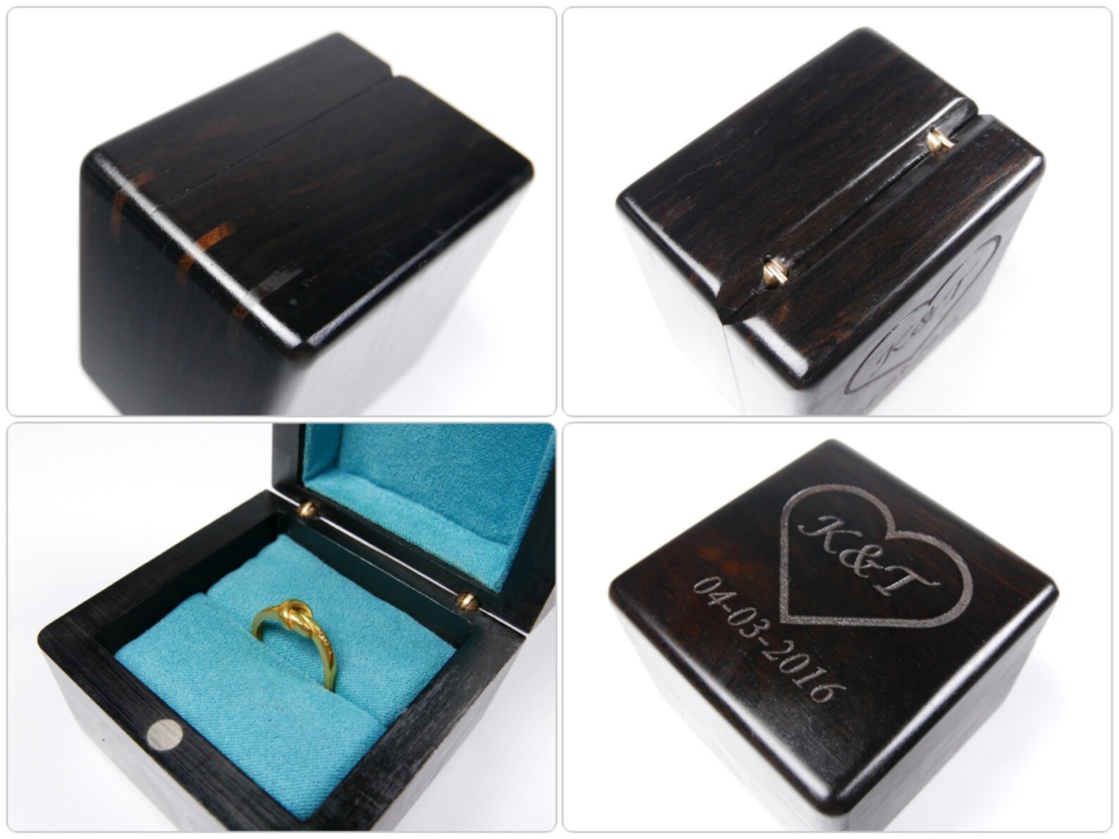 Custom Ebony Ring Box With Personalized Logo Laser Engraving - Etsy