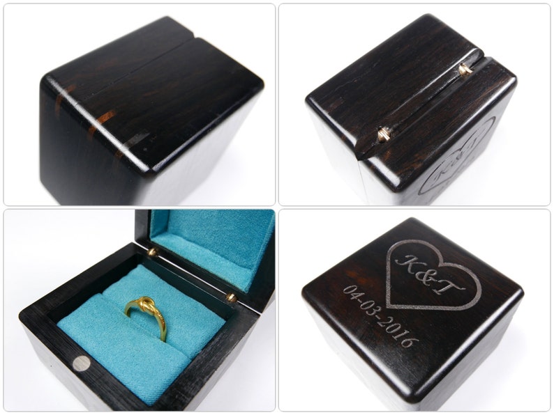 Custom Ebony Ring Box With Personalized Logo Laser Engraving - Etsy