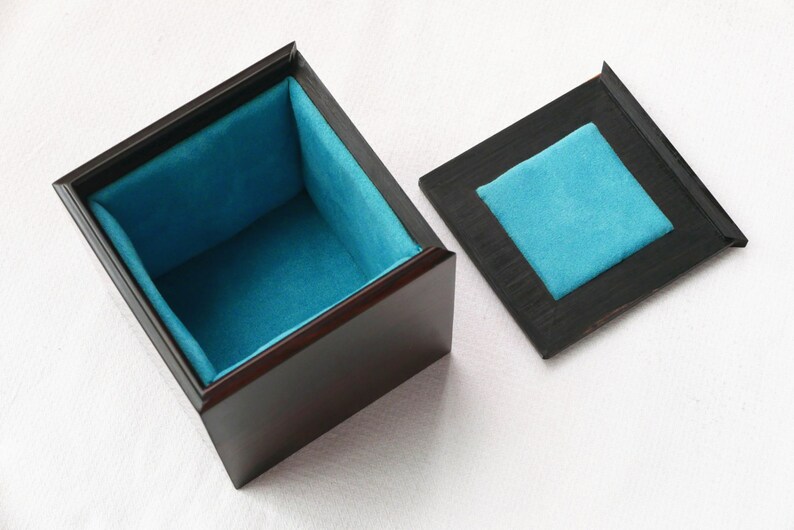 Custom 3.5 Genuine Black Ebony Wood Cube Watch Box With - Etsy