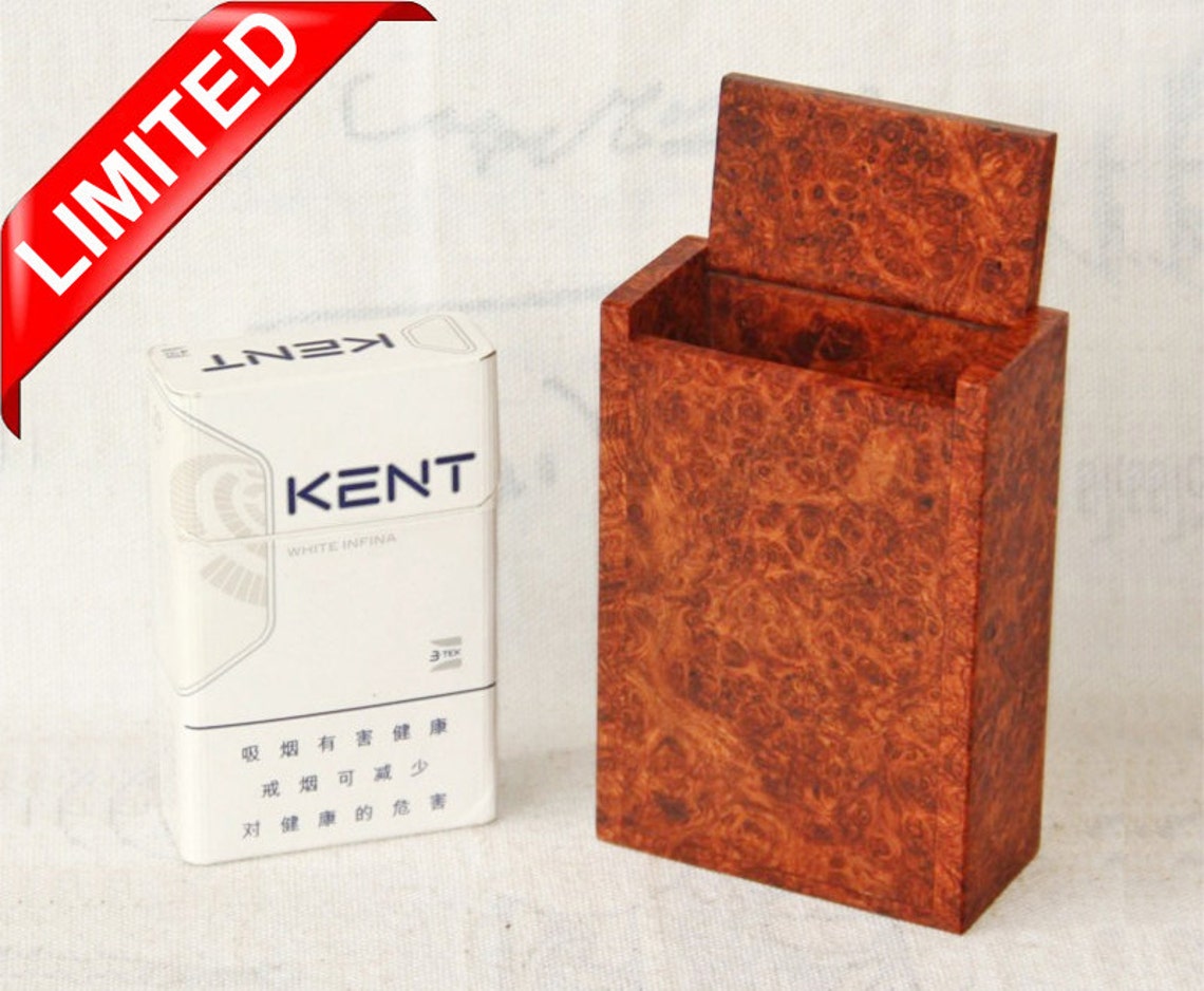 Premium Full Rosewood Burl Cigarette Box With Lid Handcrafted Cigarette ...