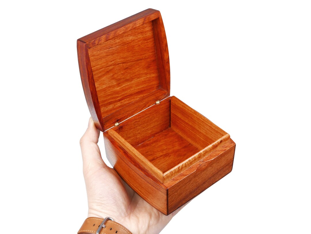 4" Round Edge Rosewood Storage Box, Bracelet Box, Jewelry Chest ...