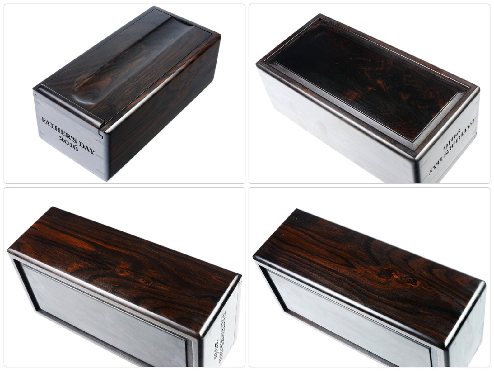 Custom 8" Ebony Wood Cigar Ashtray Case With Sliding Lid and Ash Stump ...