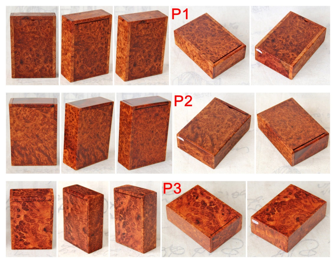 Premium Full Rosewood Burl Cigarette Box With Lid Handcrafted Cigarette ...
