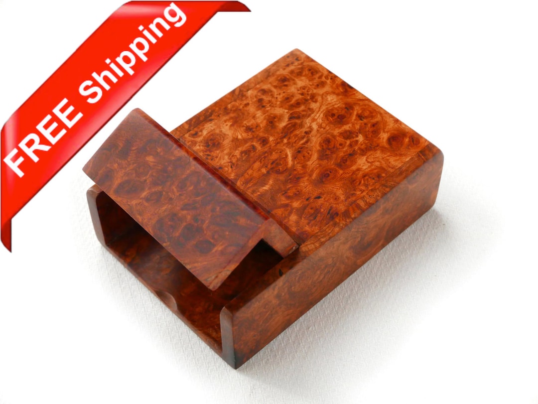 Limited Premium Full Rosewood Burl Cigarette Box, Handcrafted Wooden ...