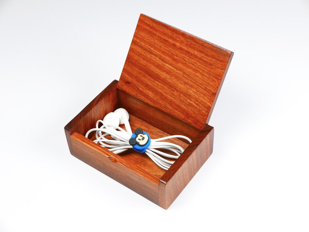 Small Rosewood Earphone Case Headphone Box Card Case Jewelry Box Wooden ...