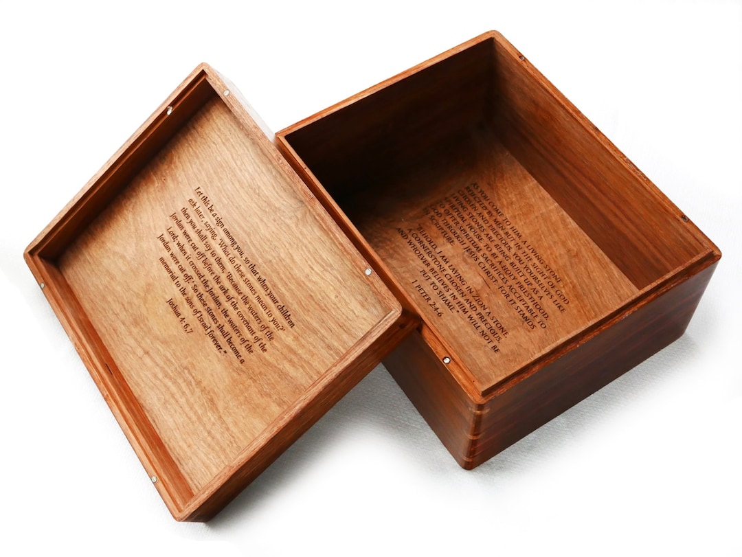 Custom 10" Premium African Rosewood Bible Box With Inside Engraving ...
