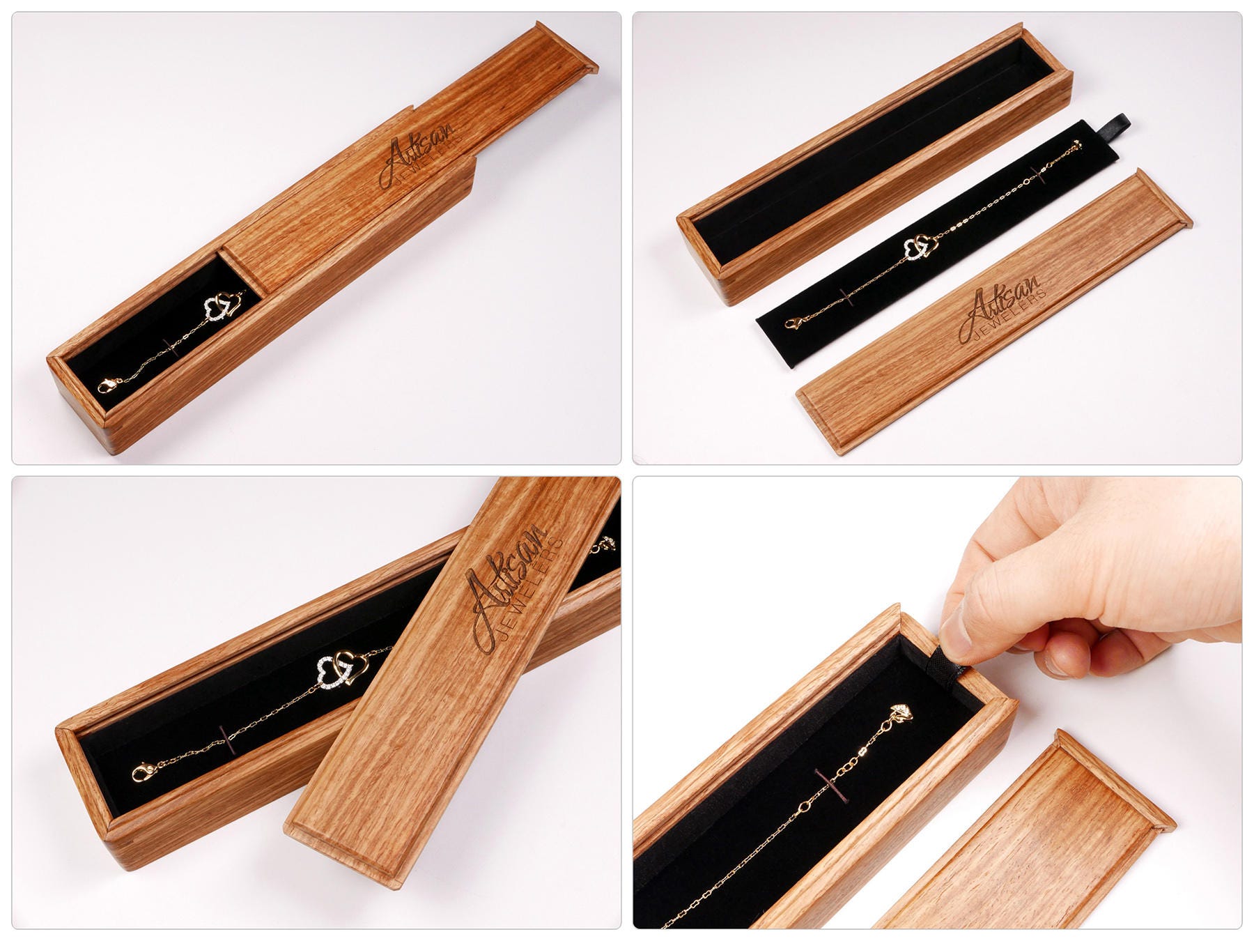 9 Rosewood Bracelet Case with Custom Engraving Sliding | Etsy