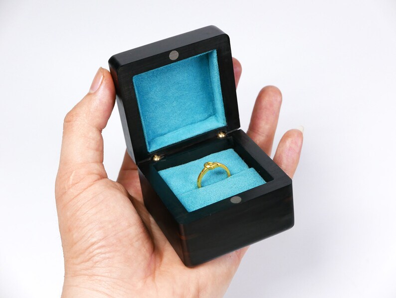 Custom Ebony Ring Box With Personalized Logo Laser Engraving - Etsy