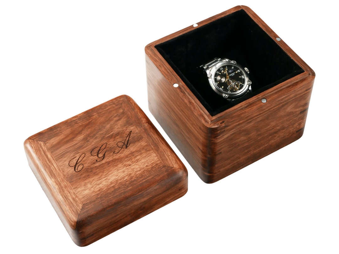 Custom Walnut Wood Watch Box, Personalized Engraved Keepsake Box - Etsy