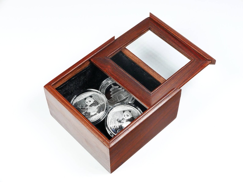 4 Handmade Pau Rosa Wood Square Storage Box With Glass | Etsy