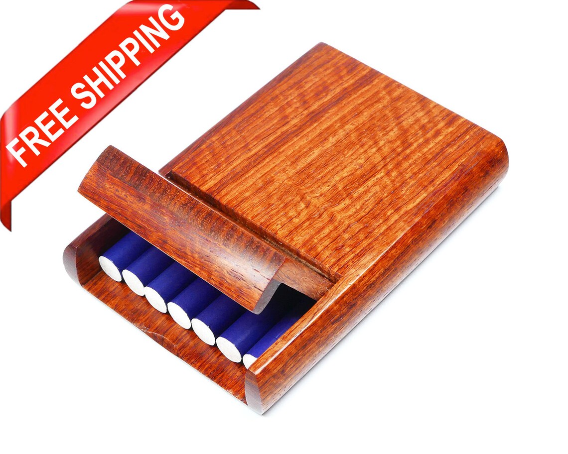 Premium Rosewood Slim Cigarette Case for 7 King-size Standard | Etsy