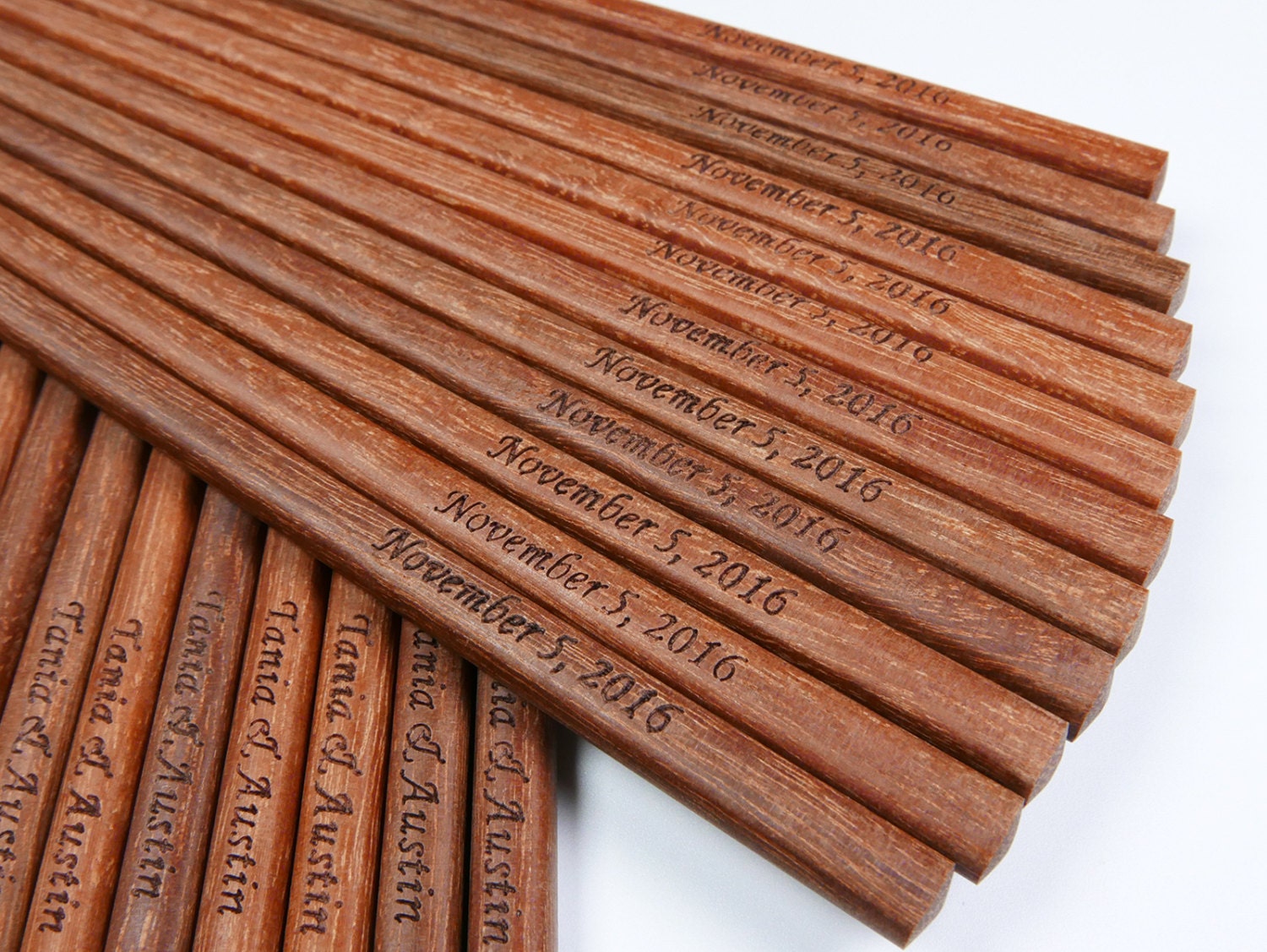 Pau Rosa Wood Chopsticks, Custom Laser Engraved, Wedding Favors - Etsy