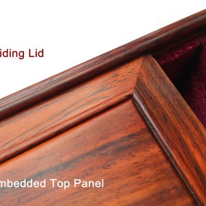 Red Rosewood Keepsake Box With Sliding Lid, Handmade Wooden Jewelry Box ...