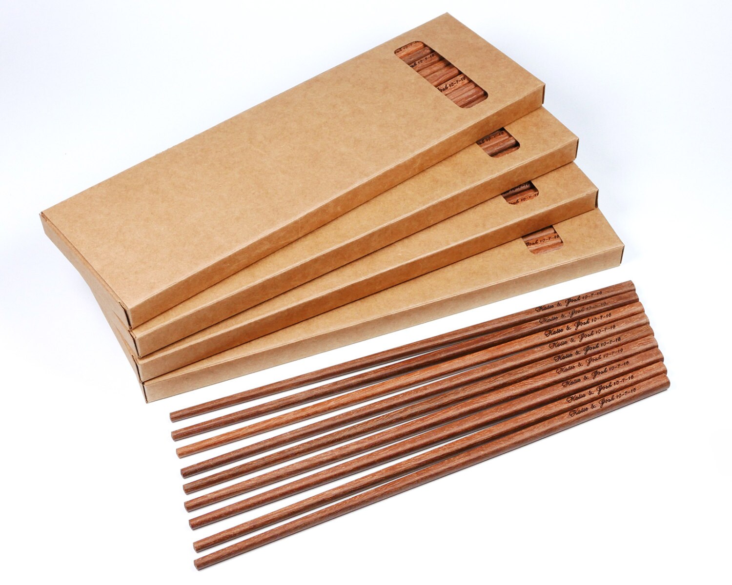 100 Pairs Hand Polished Chopsticks with Custom Laser Engraving | Etsy