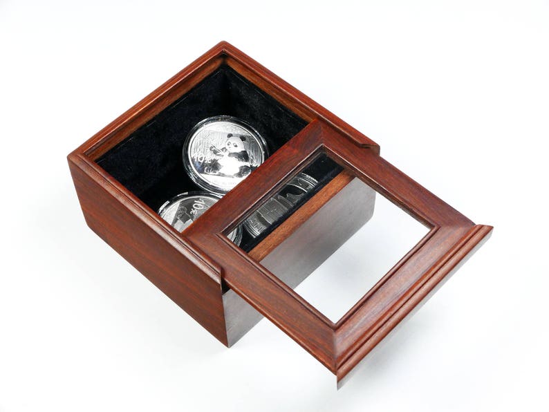 4 Handmade Pau Rosa Wood Square Storage Box With Glass | Etsy