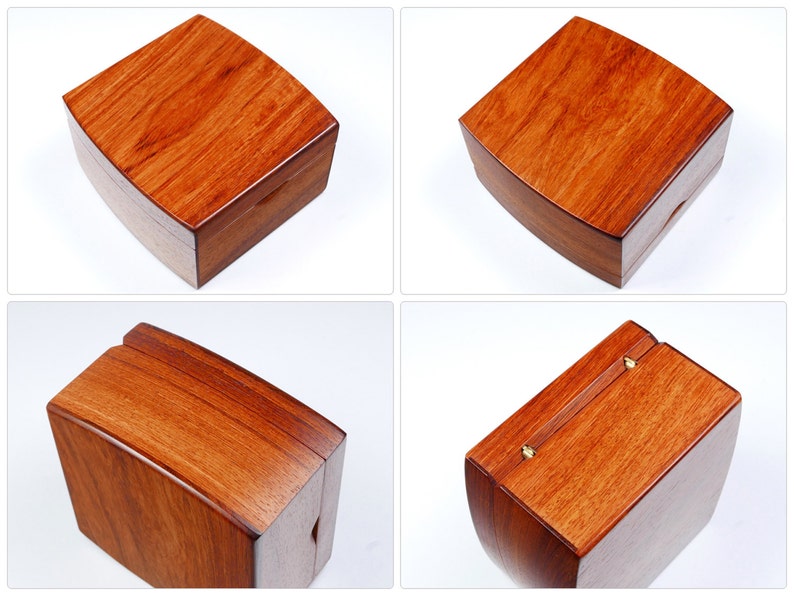 4" Round Edge Rosewood Storage Box, Bracelet Box, Jewelry Chest ...