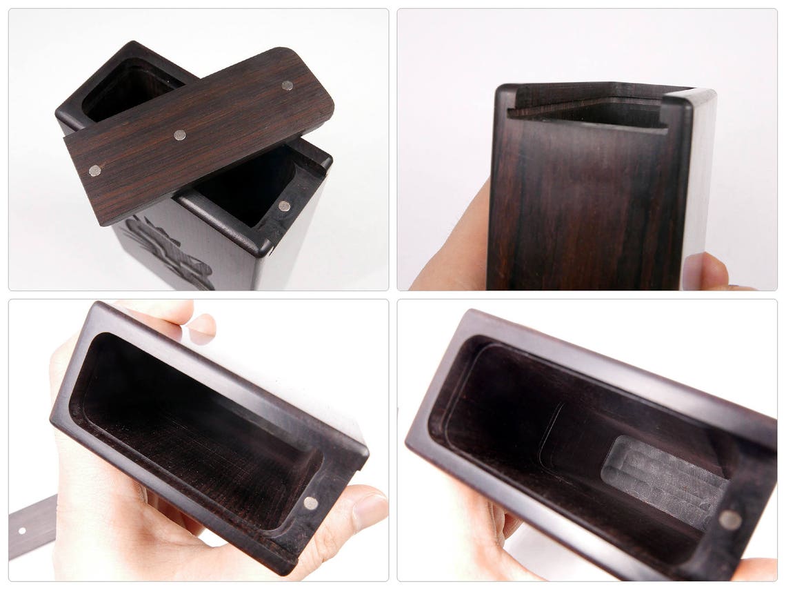 Custom Ebony Wood Mini Cigar Case Personal Art Engraving CNC | Etsy