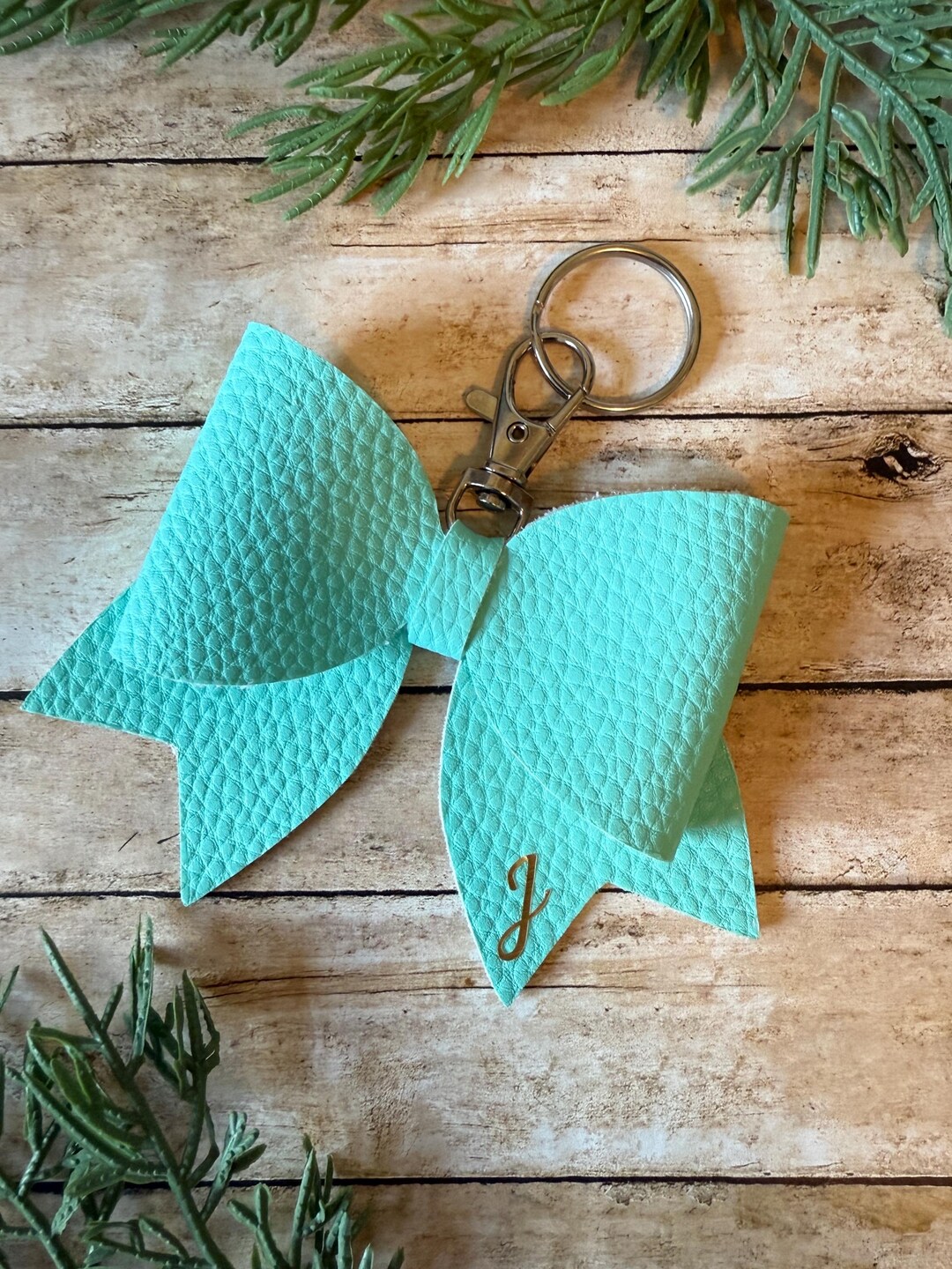 Custom Initial Bow Keychain - Etsy