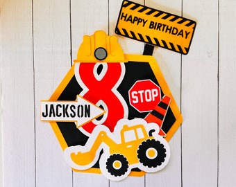 Cake Topper Construction Personalized - Etsy