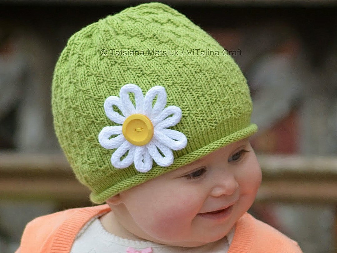 Knitting Pattern My Daisy Flower Hat baby, Child and Adult Sizes - Etsy