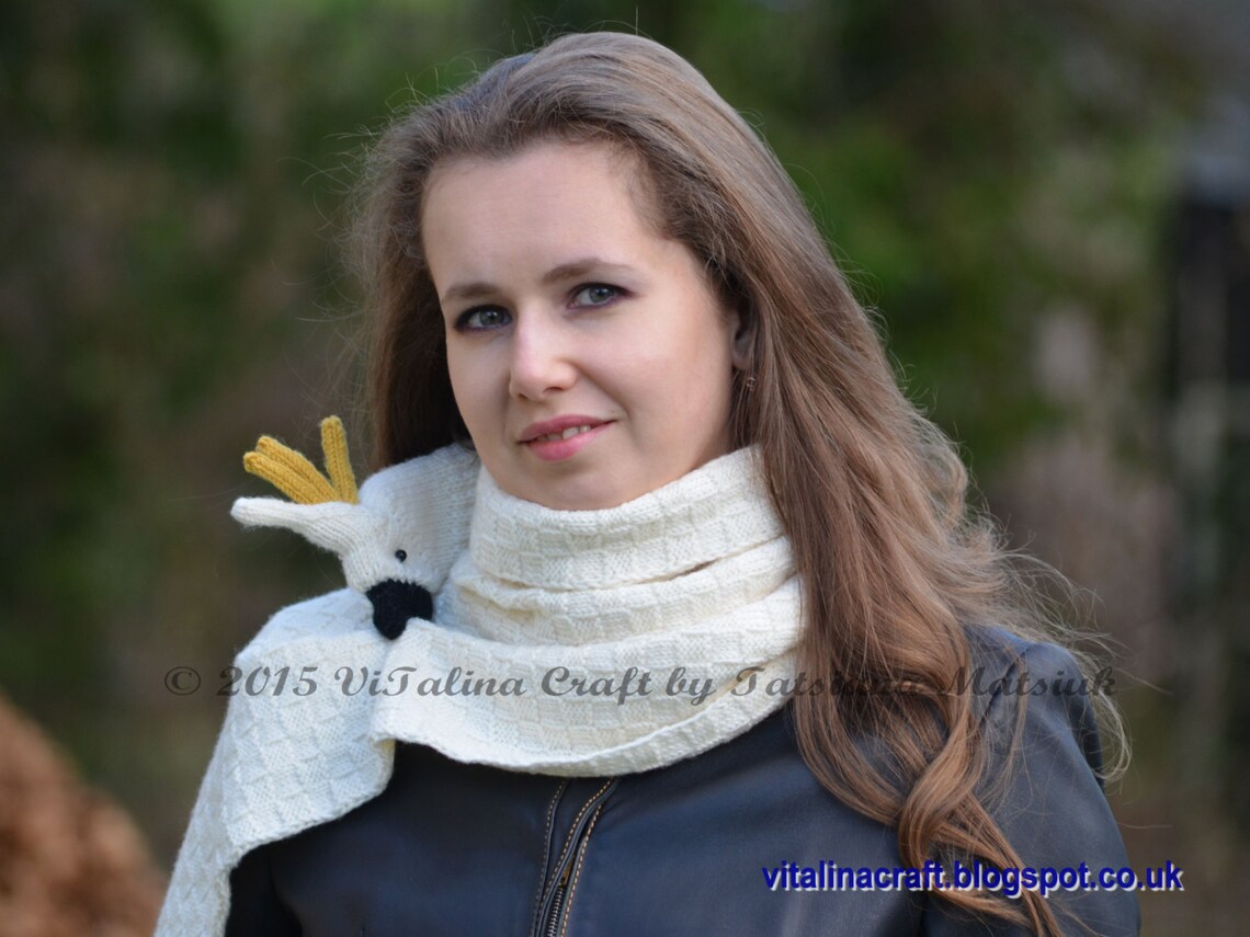 Knitting Pattern - White Cockatoo Scarf (one Size) - Etsy